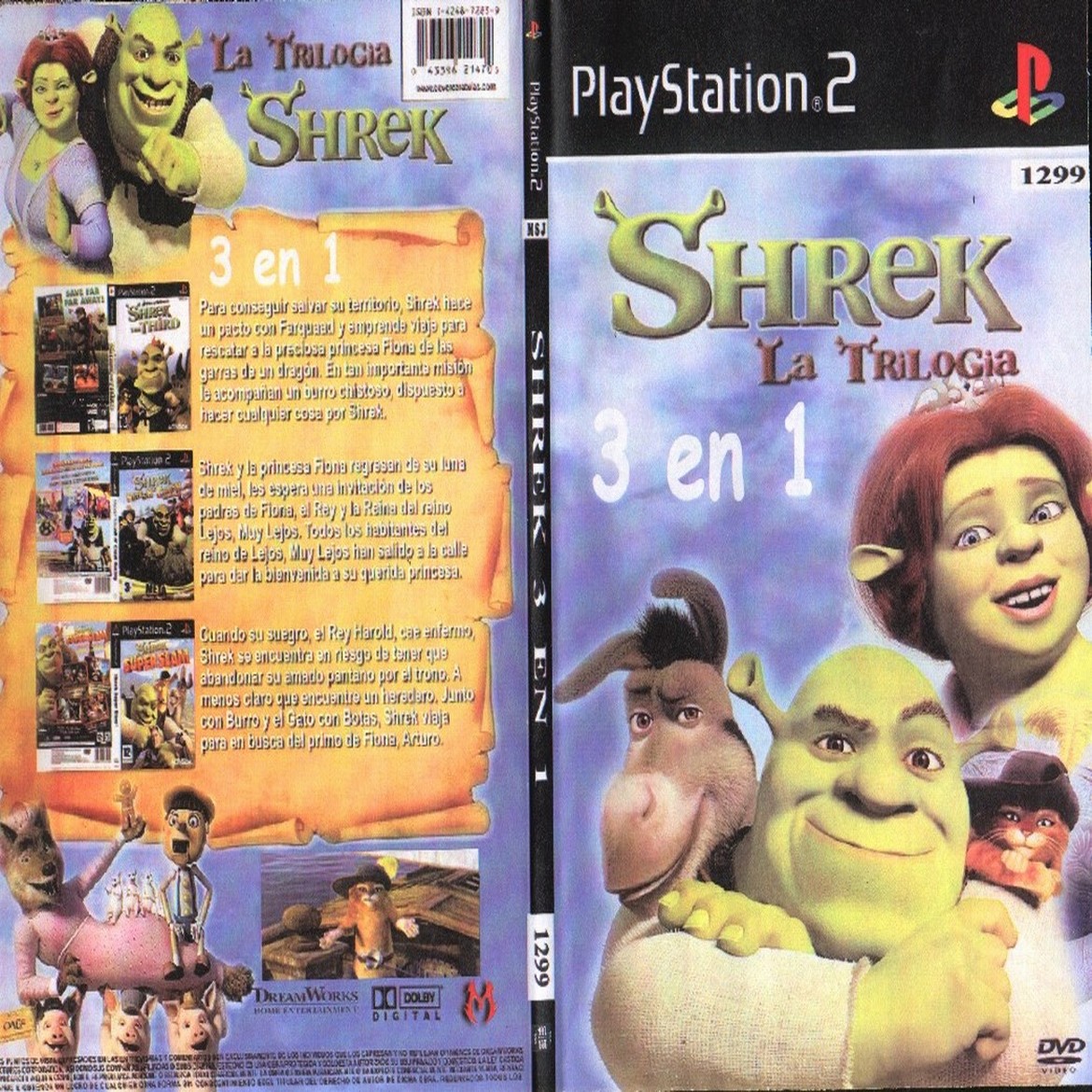 Coleccion Caratulas PS2: Shrek 3 en 1
