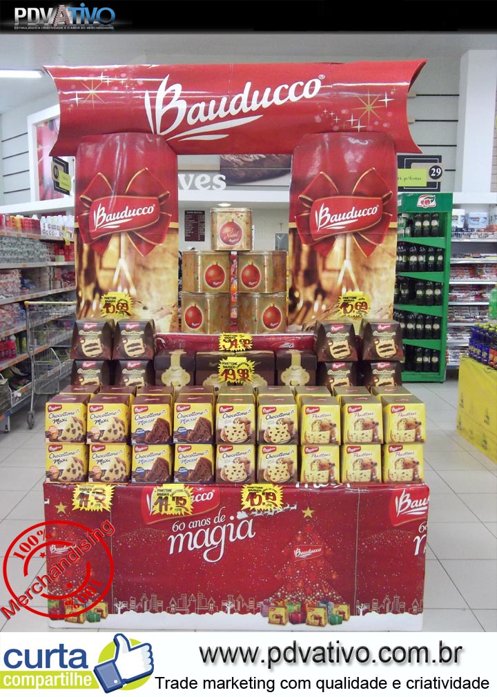 Trabalho de Merchandising Panetone Bauducco ~ PDV Ativo
