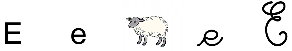 La lettre e - E
