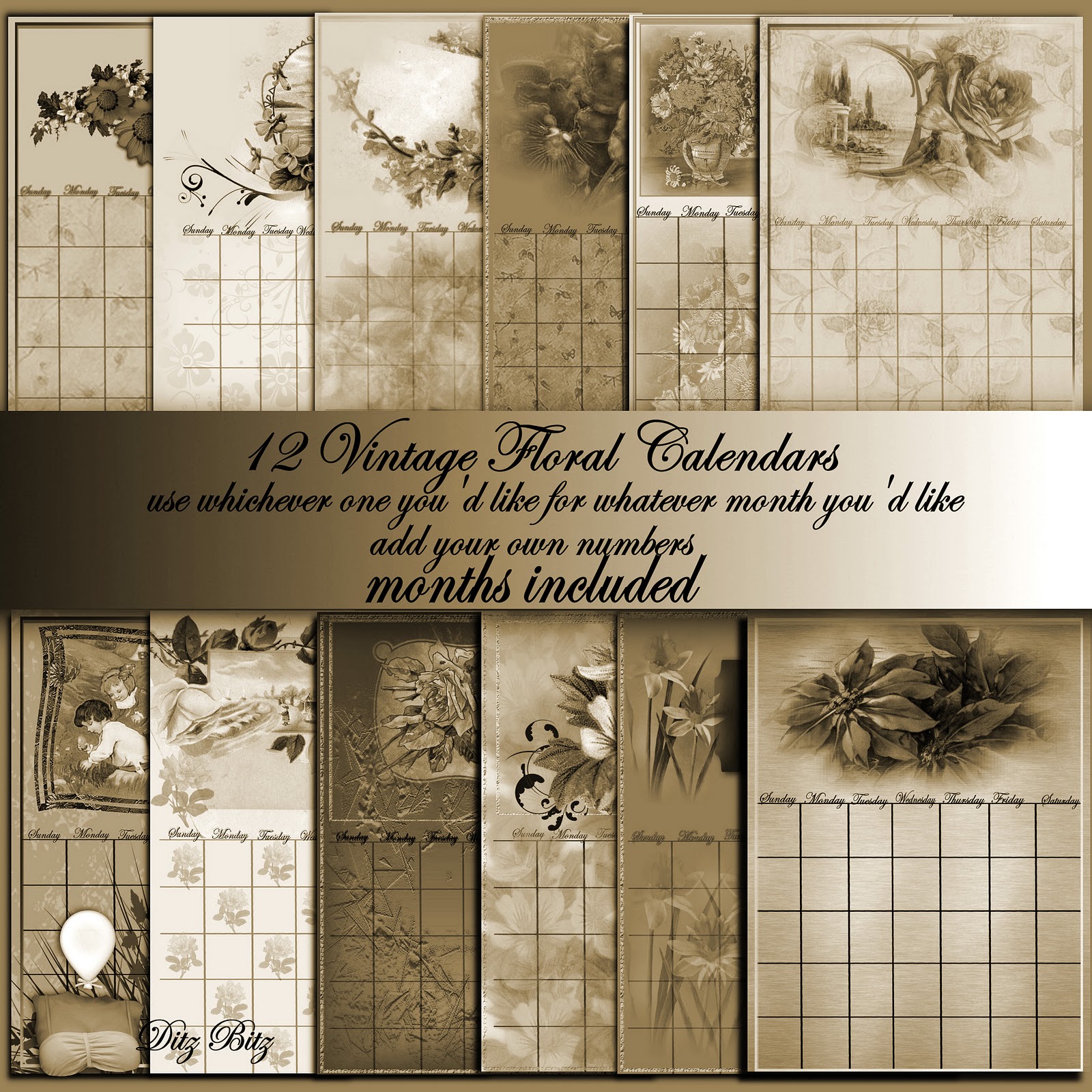 Cooper's Corner: gorgeous vintage calendars by ditz bitz