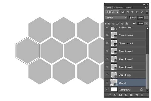 PhotoEffect: How to Make a Hexagon Photoshop Collage