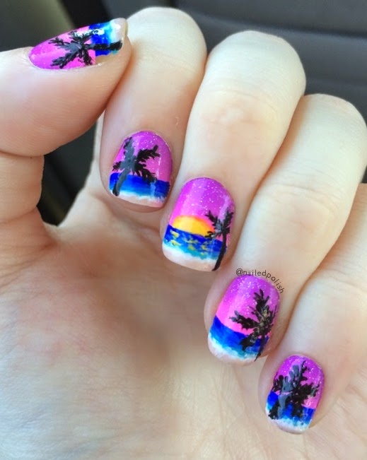 Nailed Polish: Tropical Sunset Nails