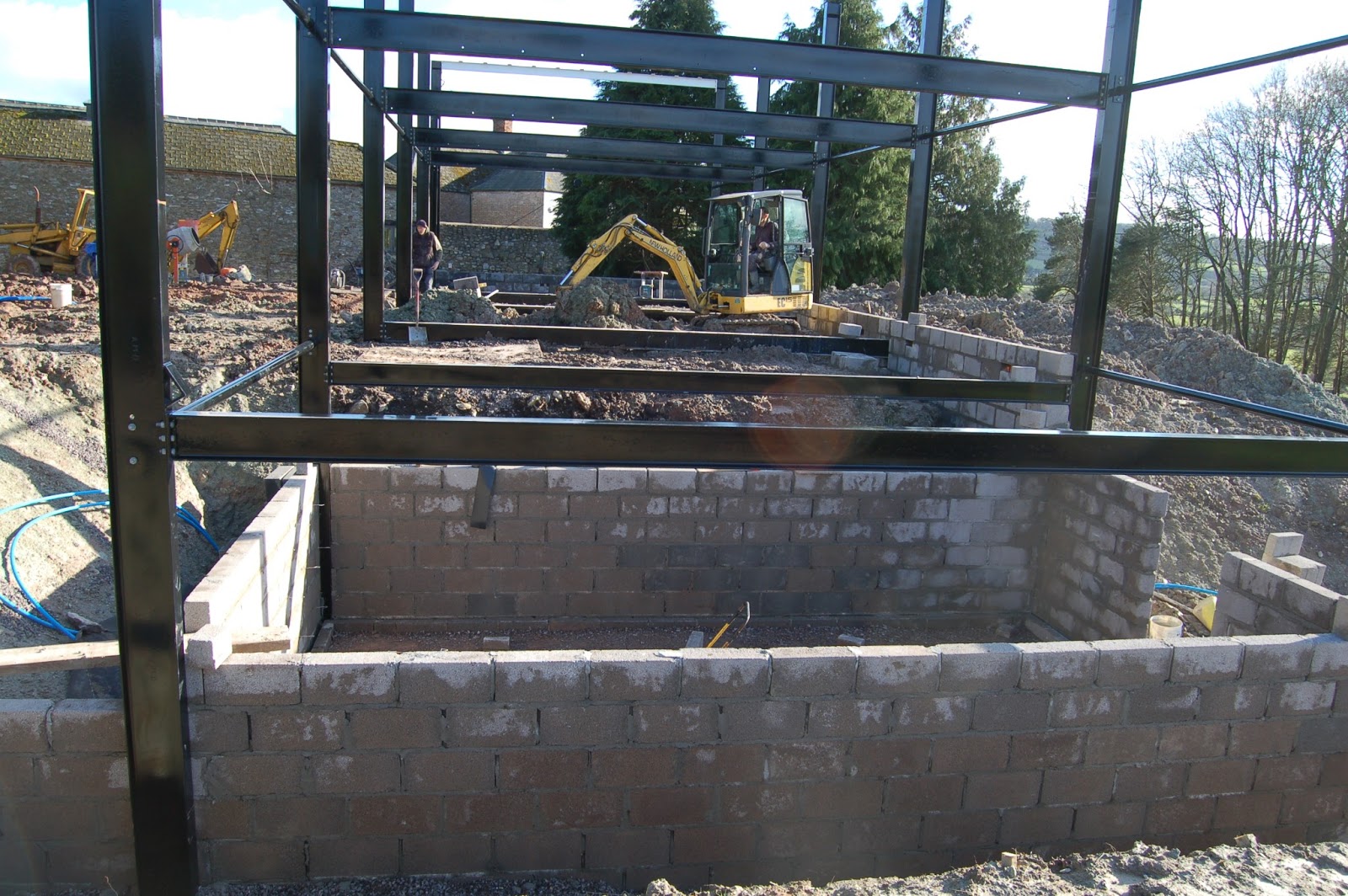 Woodhayes: Basement block work , curved beams and block and beam floor ...