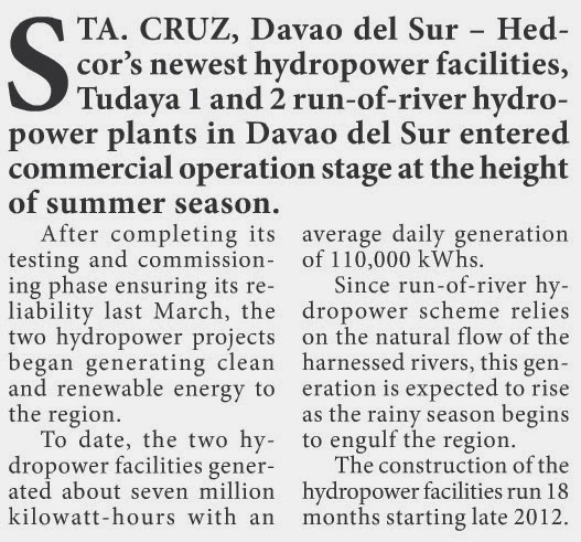 Southern Philippines Progress (MINDANAO) : Twin hydropower plant with ...