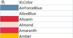 VAIO Pro11とたわむれる日常: ClosedXML XLColorの色の一覧