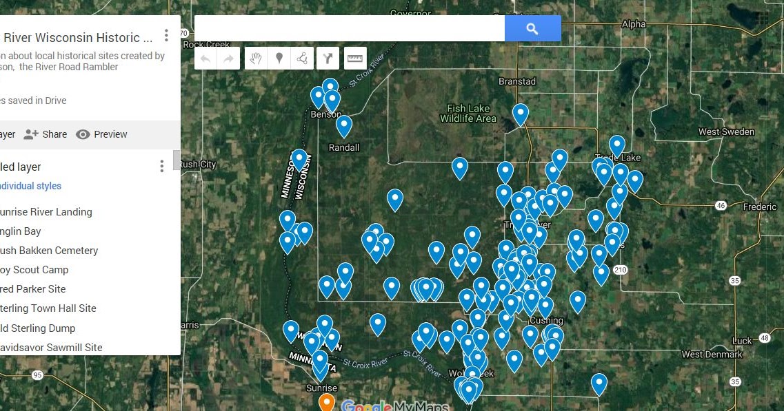 River Road Ramblings: Historical Map of the St Croix Falls to ...
