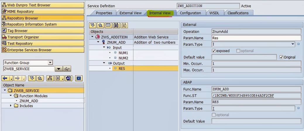 TECHSAP : Web Service creation and consuming it In SAP ABAP