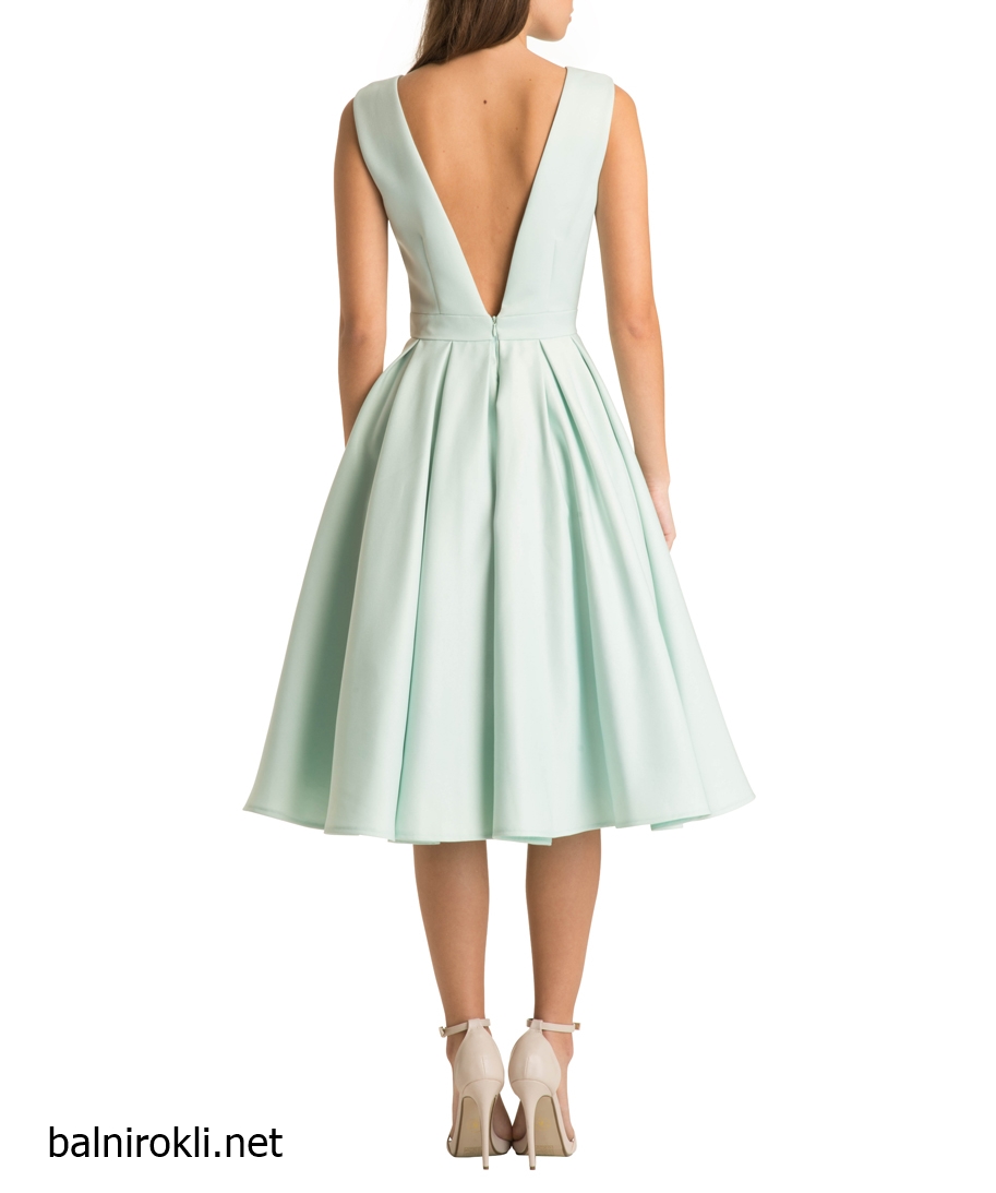 balni-rokli: Елегантна Къса Коктейлна Рокля Пастелно Син Цвят