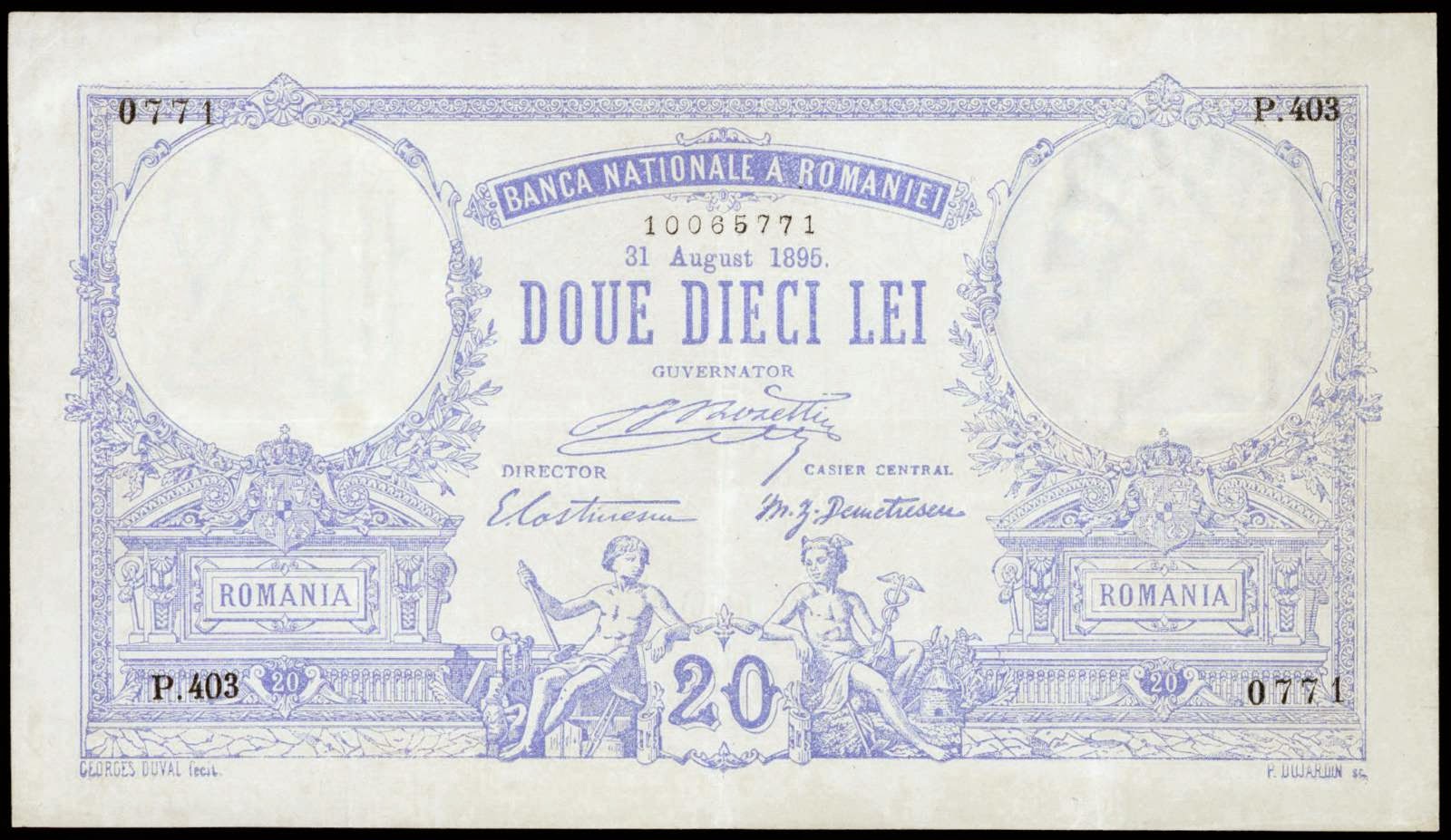 Romania 20 Lei banknote 1895|World Banknotes & Coins Pictures | Old ...