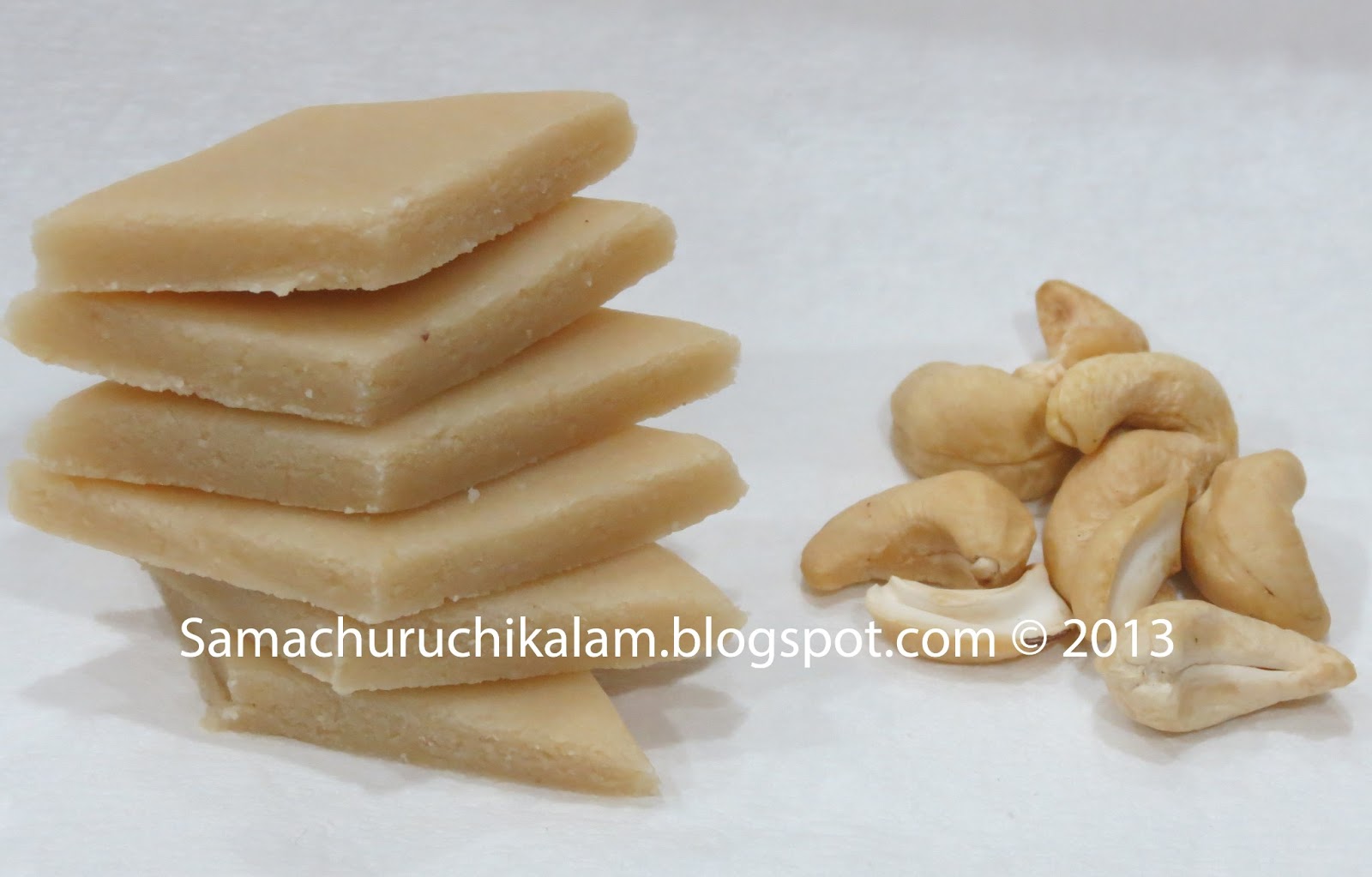 Recipes from Manju's kitchen: Kaju Katli / Mundhiri cake