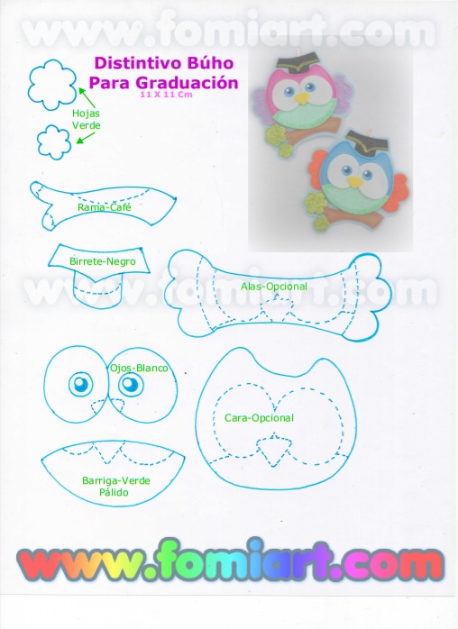 - Moldes Gratis : Buho, distintivo para graduaciones. (LINK CORREGIDO ...