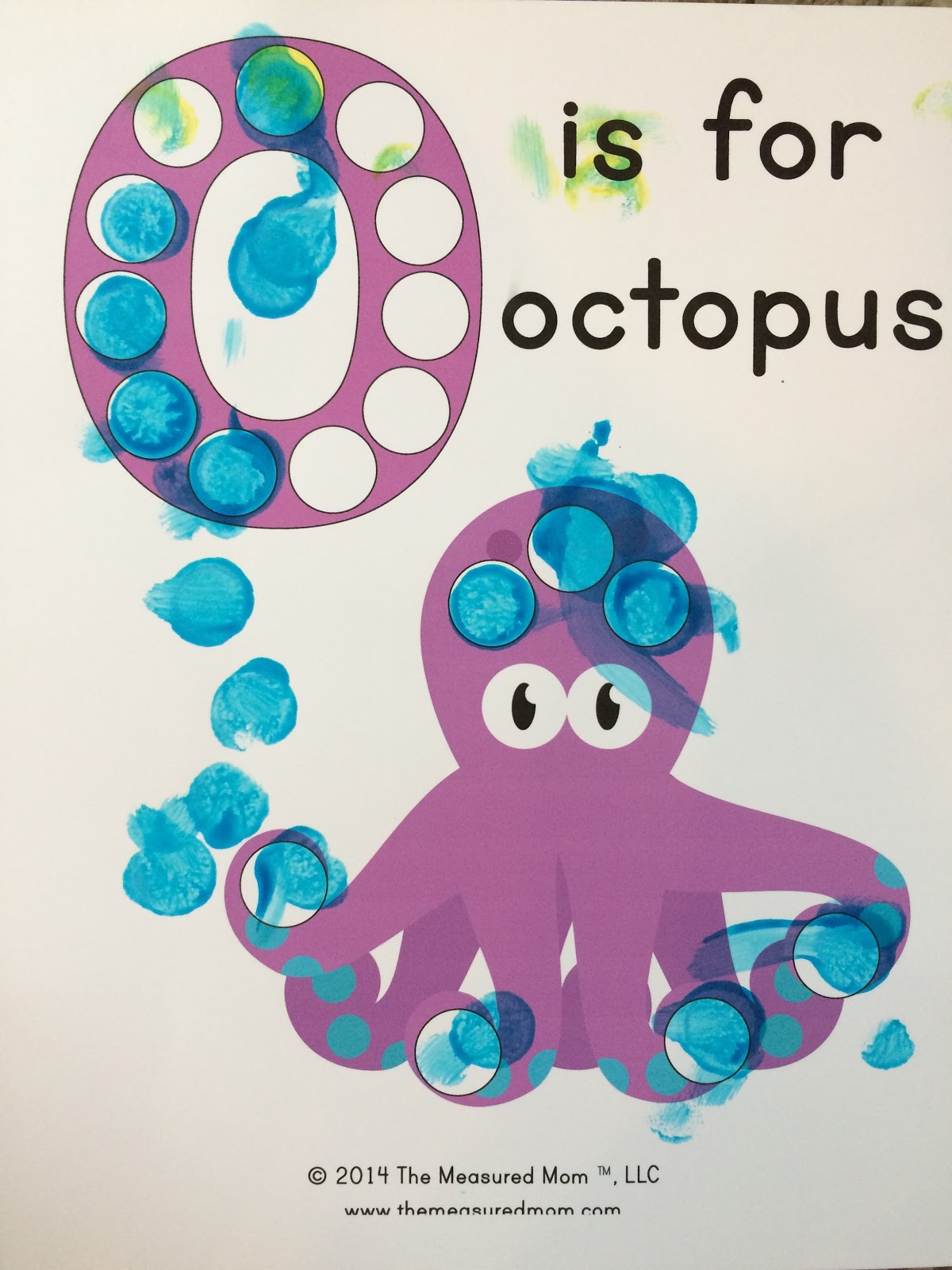 Letter O - Octopus: Craft, Dot Page, File Folder