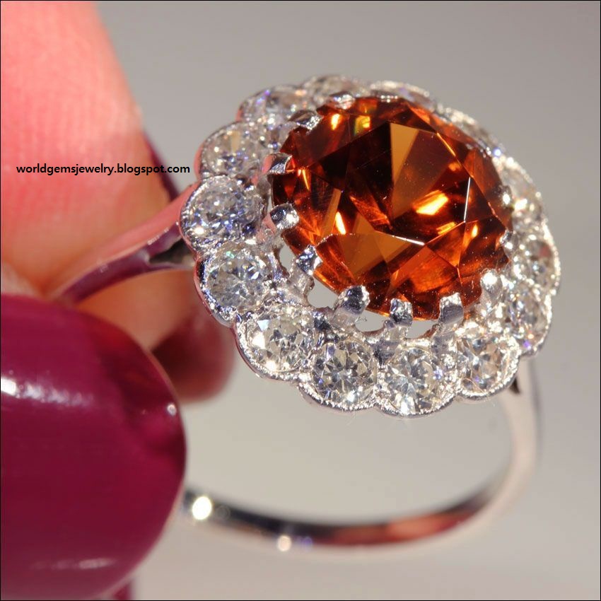 Engagement Ring : Red Zircon Engagement Ring 9