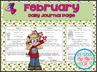 1st Grade Hip Hip Hooray!: February Daily Calendar/Weather Activities ...