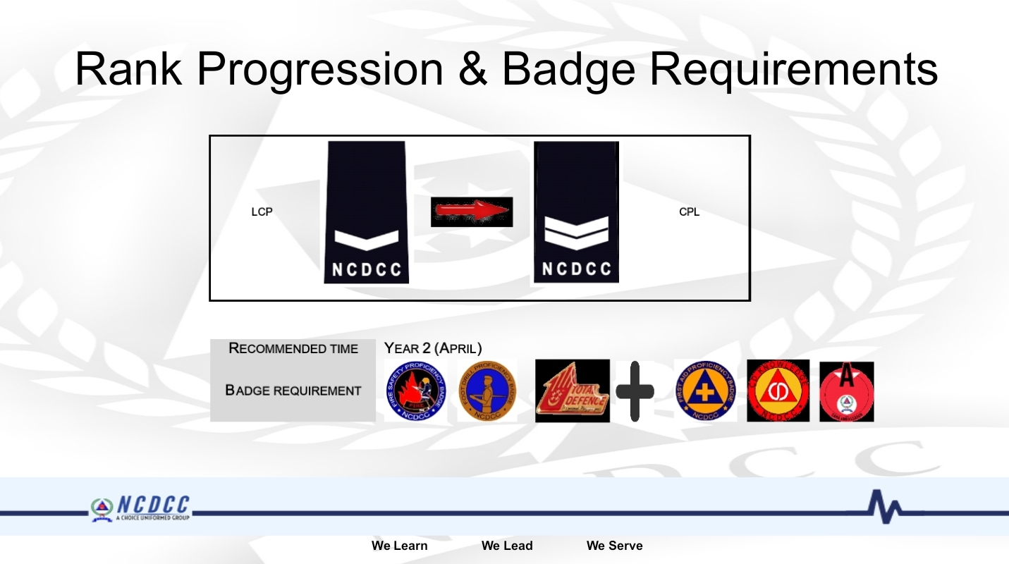 Edgefield Secondary NCDCC: Badge Framework and ranks
