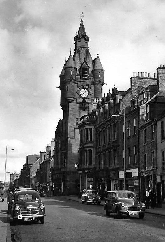 Tour Scotland: Old Photograph Town Clock Hawick Scotland