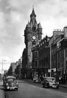 Tour Scotland: Old Photograph Town Clock Hawick Scotland
