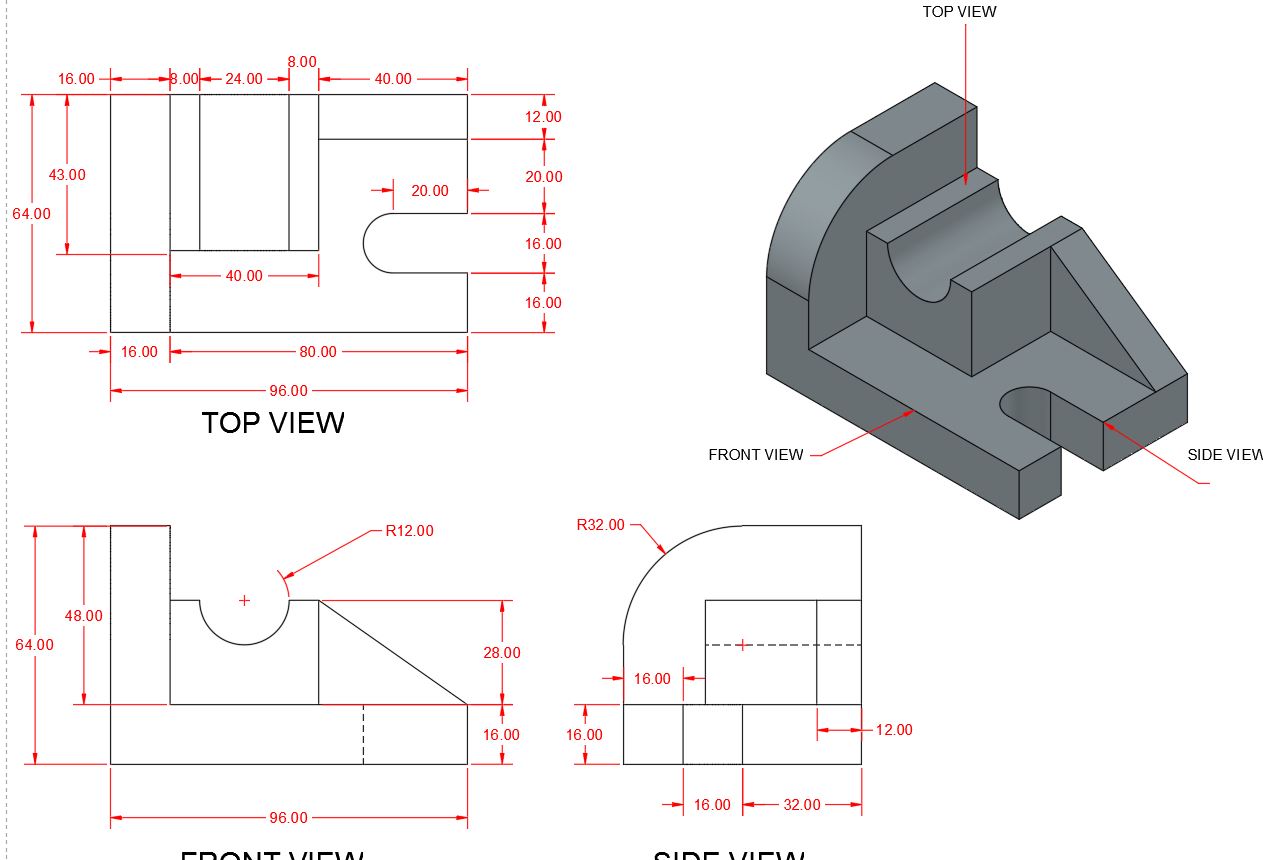 AUTOCAD NETWORK: Mechanical 3D exercise for beginners in AutoCAD