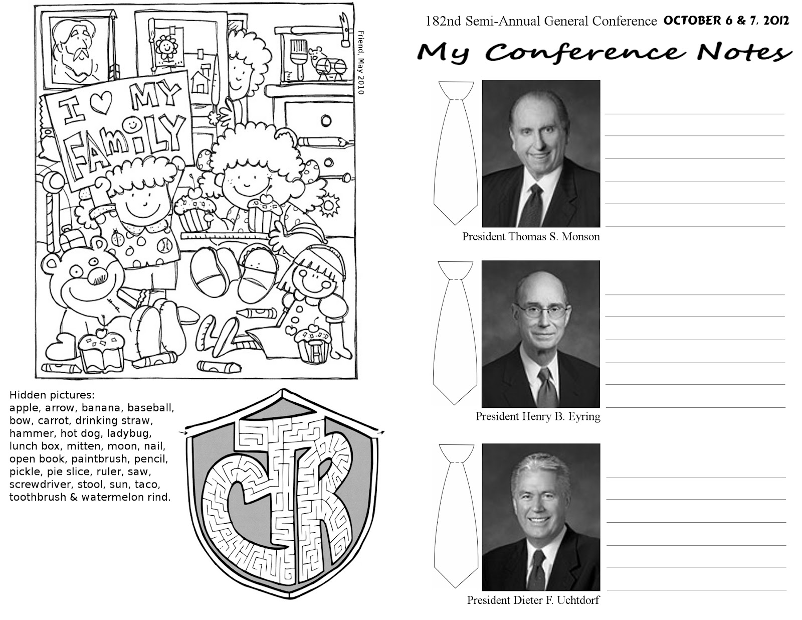 Occasional Crafting: General Conference Handout For Kids
