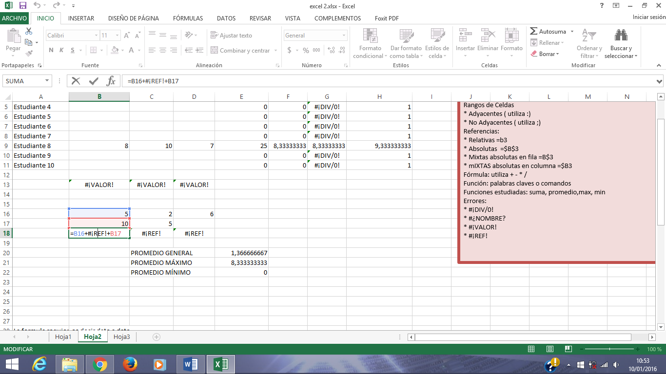 Portafolio Excel: Errores de Excel