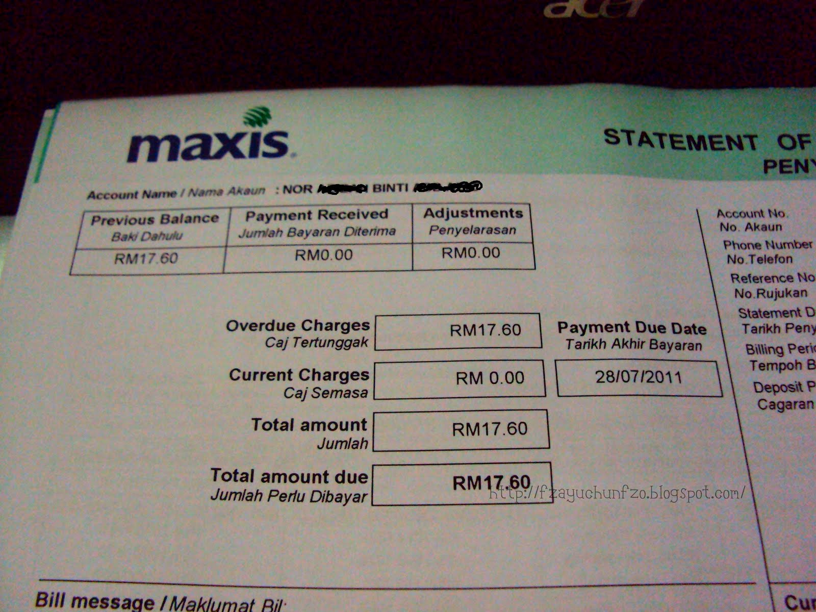 F is for FzA: MAXIS bill