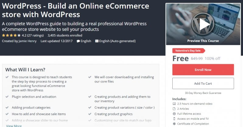 [100% Off] WordPress - Build an Online eCommerce store with WordPress ...
