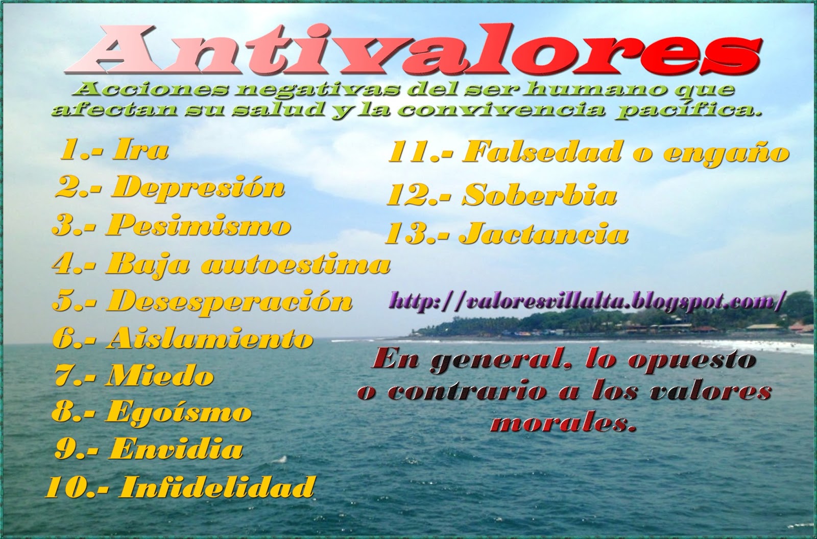 Valores morales y cívicos: abril 2013