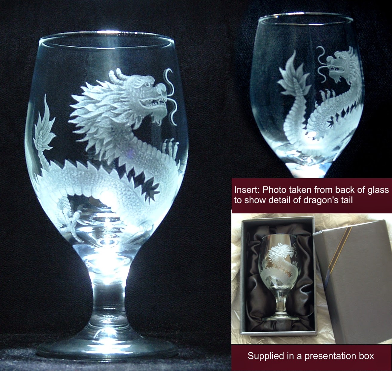 JeansArt - Glass Engraving: Drill/Hand Engraved Dragon Glass and ...