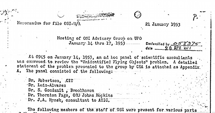Alien & Unexplained: CIA Doc The 1953 UFO Robertson Panel