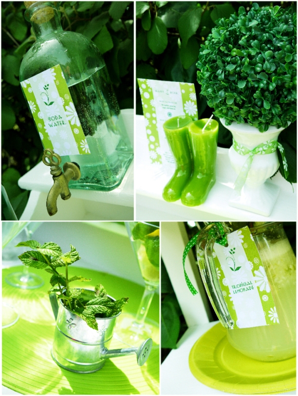 Green Garden Party with FREE Printables - Party Ideas | Party ...