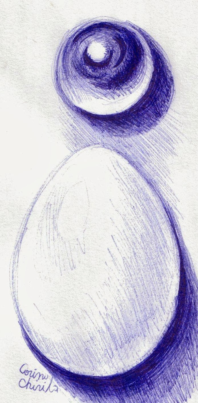 Grafica si pictura de Corina Chirila: Oul si sfera