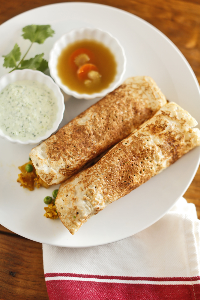 The Chubby Vegetarian: Dosas + Simple Sambar & Cilantro Raita