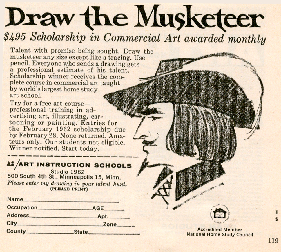 Mitch O'Connell: "Draw Me!" The Classic Ads of Art Instruction Inc.!
