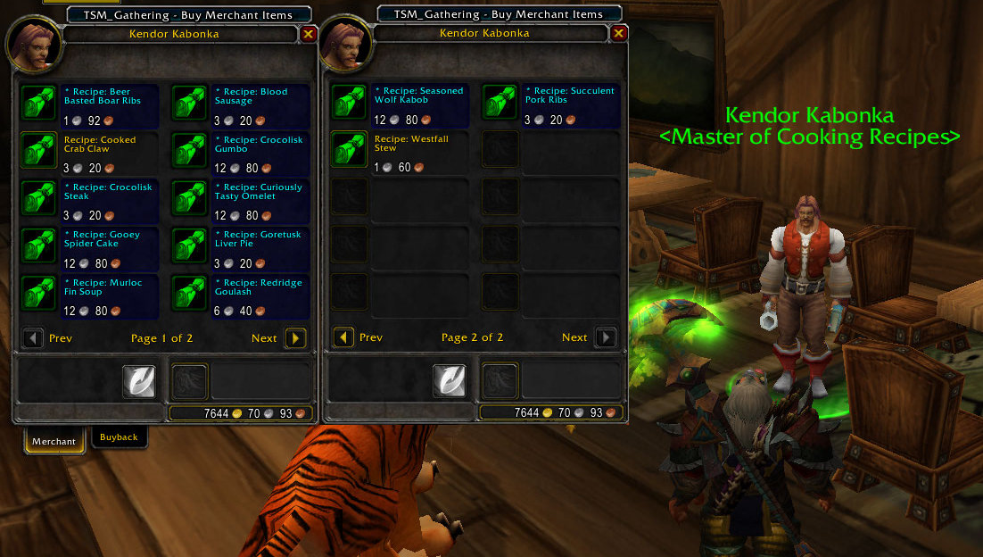 Making Gold Selling Alliance Cooking Recipes To The Horde