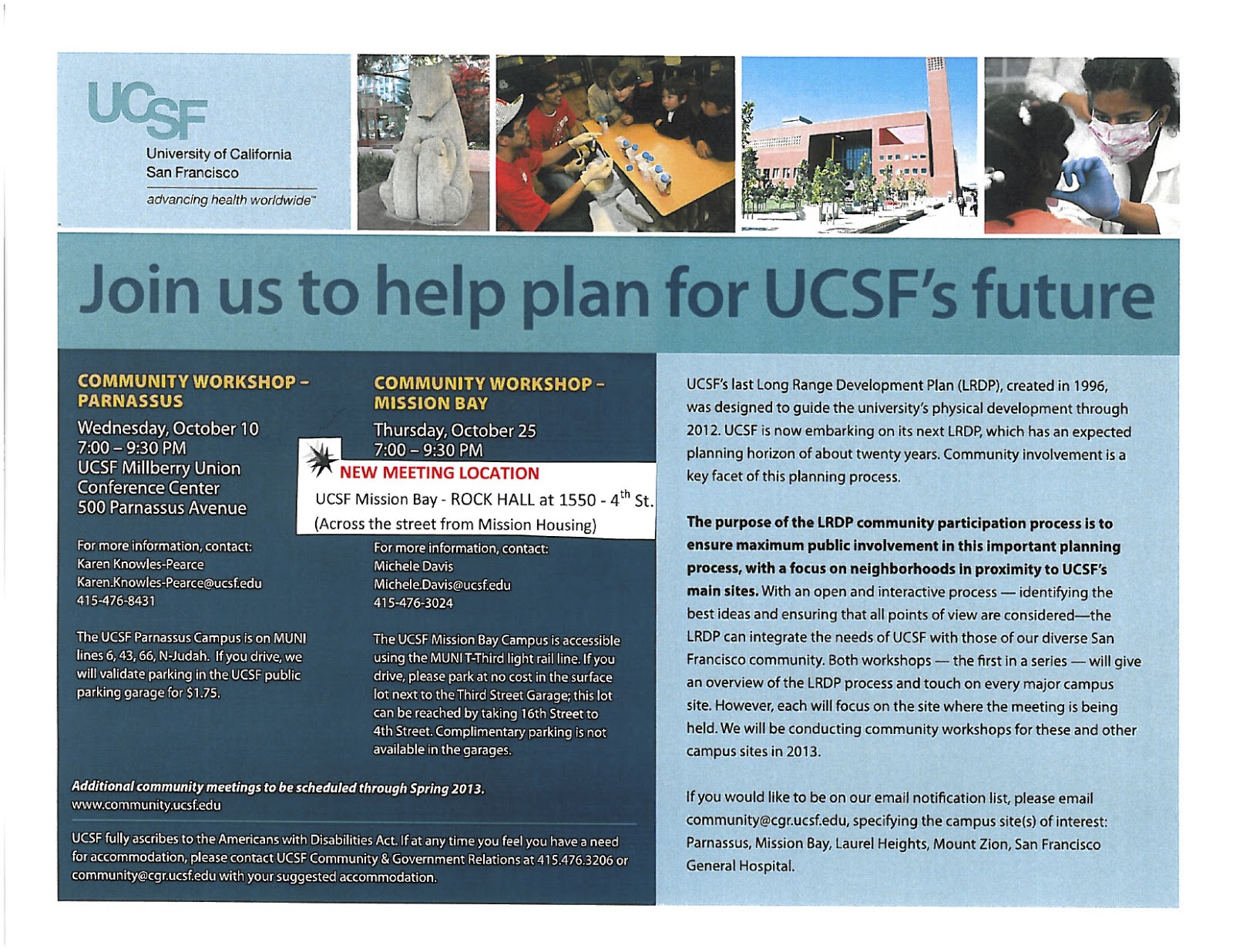 D10 Watch: UCSF Long Range Development Plan Workshop