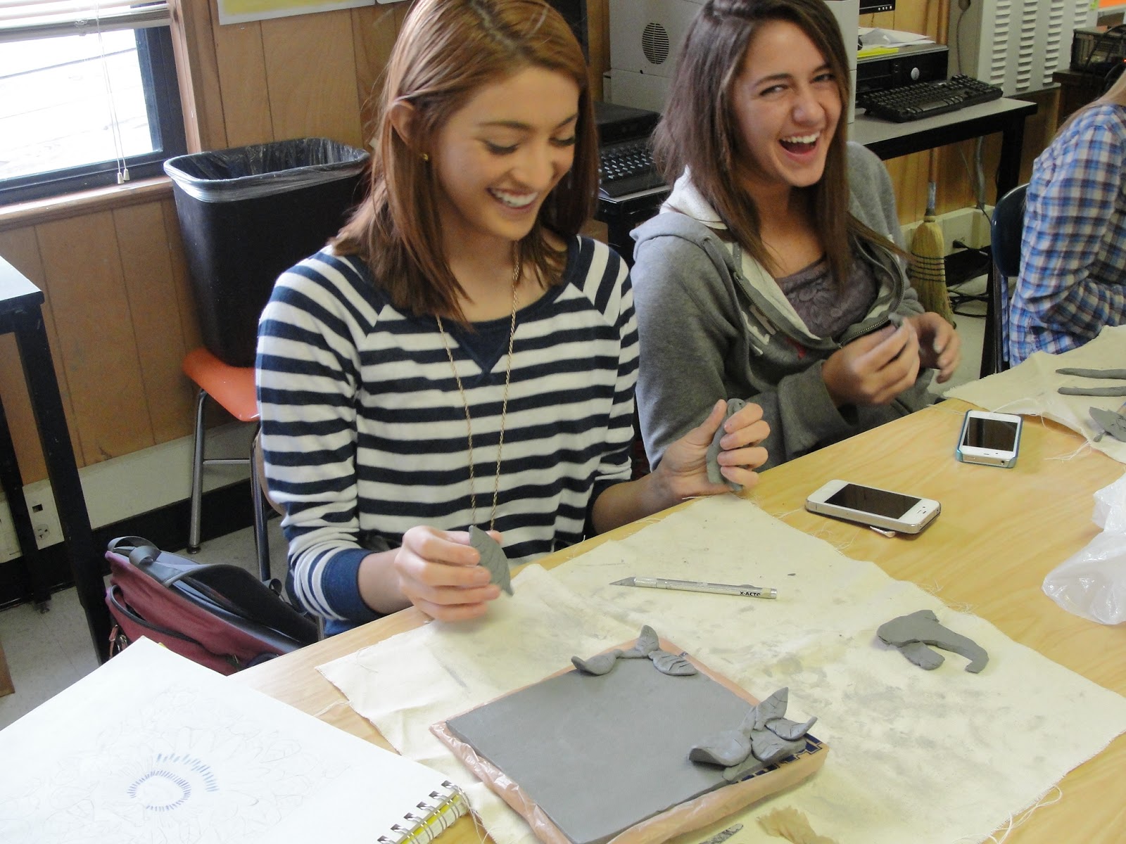 Art of Apex High School: Clay Tile Reliefs in Hand Building Stage