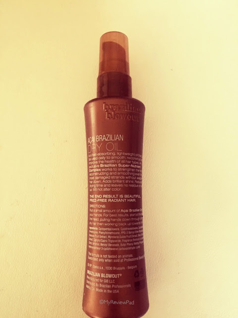 MyReviewPad: Review : Brazilian Blowout Prostyle Acai Brazilian Dry Oil
