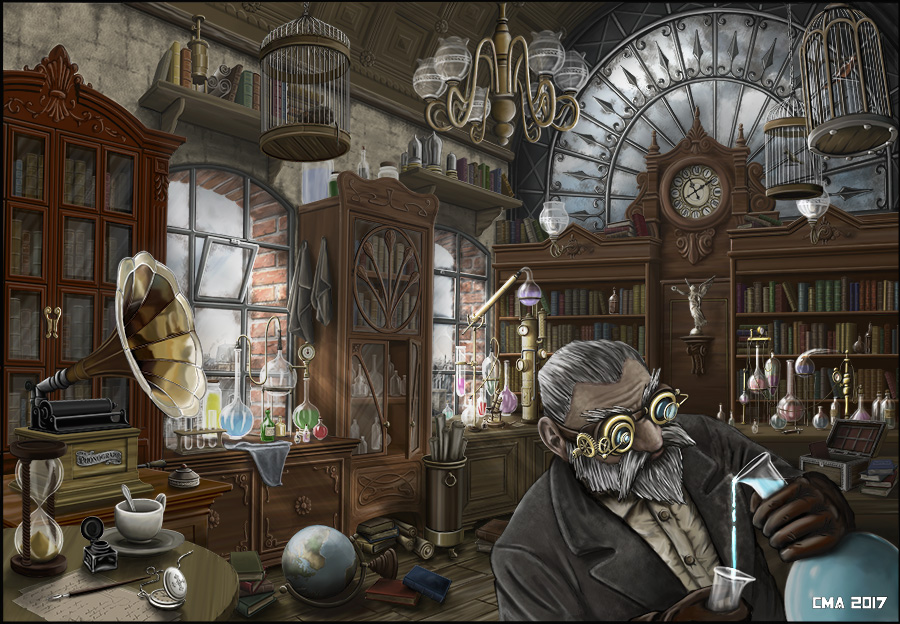 Carlos Molina Alonso ILUSTRADOR: Steampunk, Laboratory.