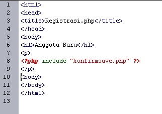 Contoh Aplikasi Web Registrasi Sederhana Menggunakan PHP MySQL