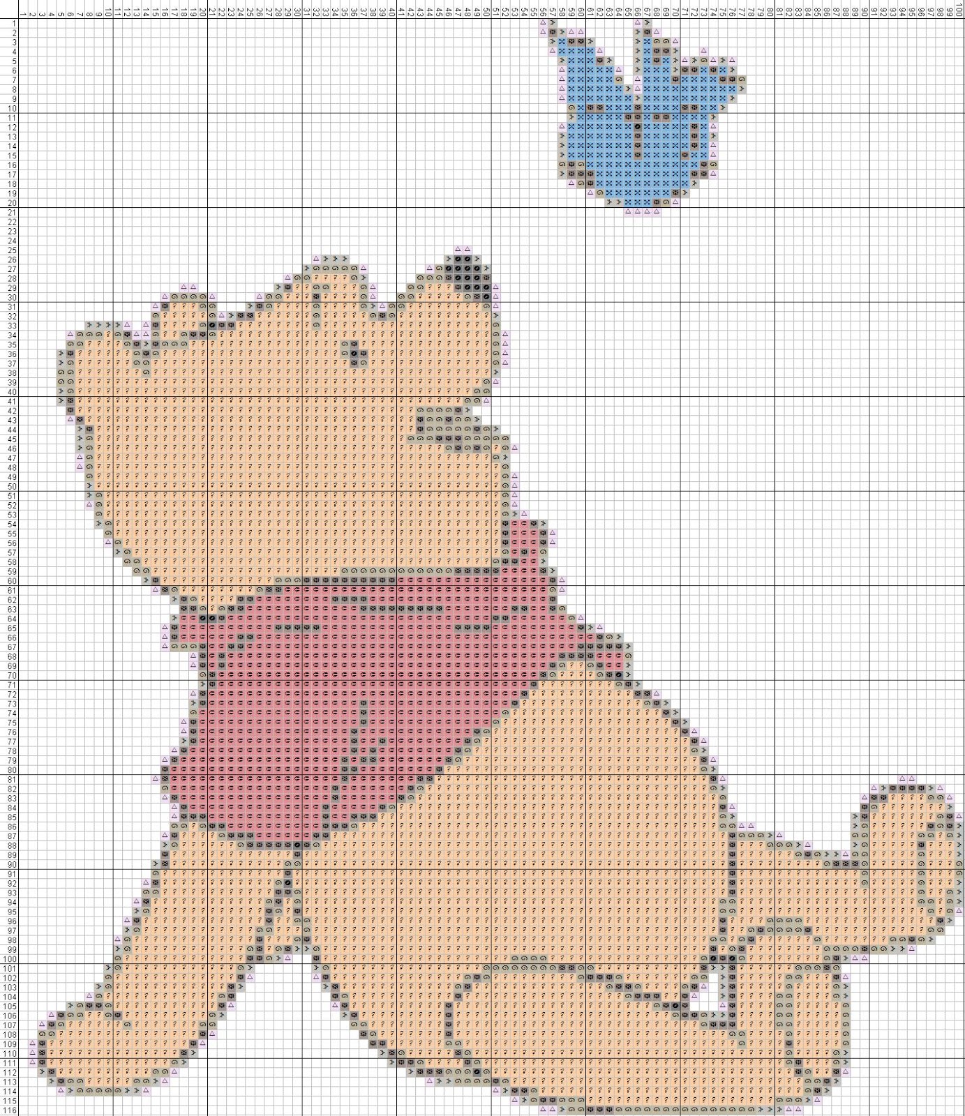 Dibujos Punto de Cruz Gratis: Winnie Pooh - Punto de cruz