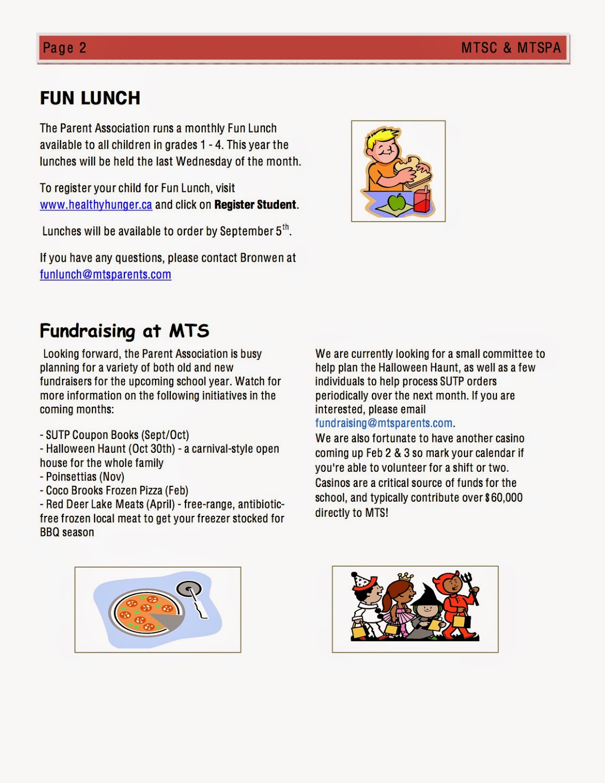 McKenzie Towne School Parent Association: September 2014