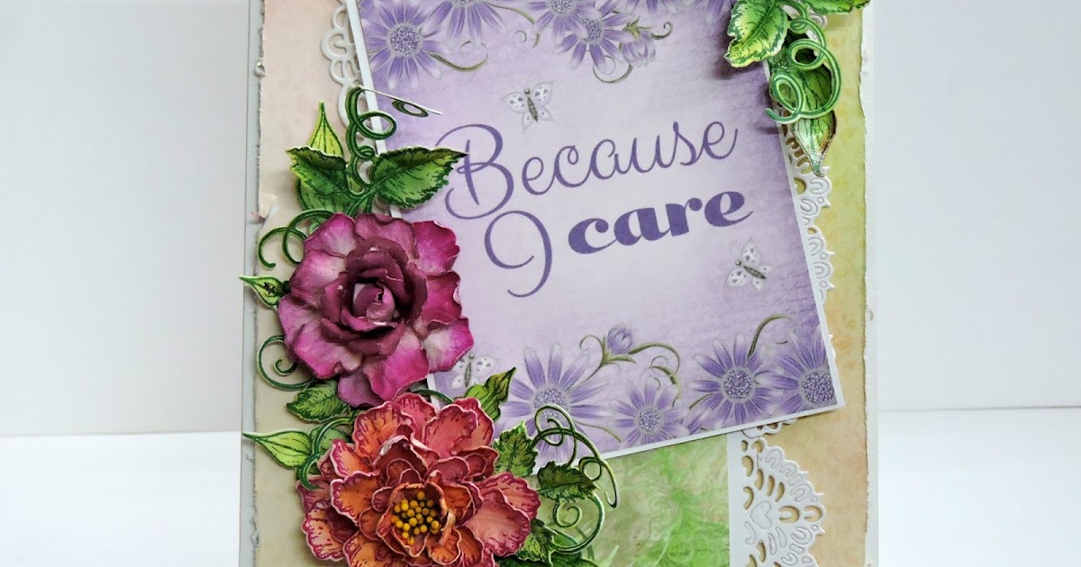 Paper Grace: Because I care - card with Heartfelt Creations
