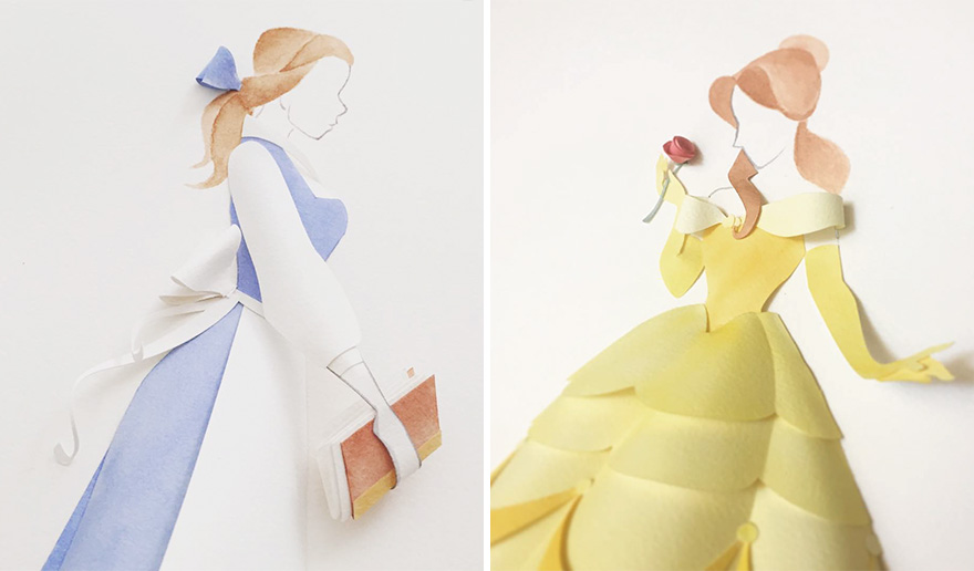 Disney characters made from layers of paper ~ art crafts projects
