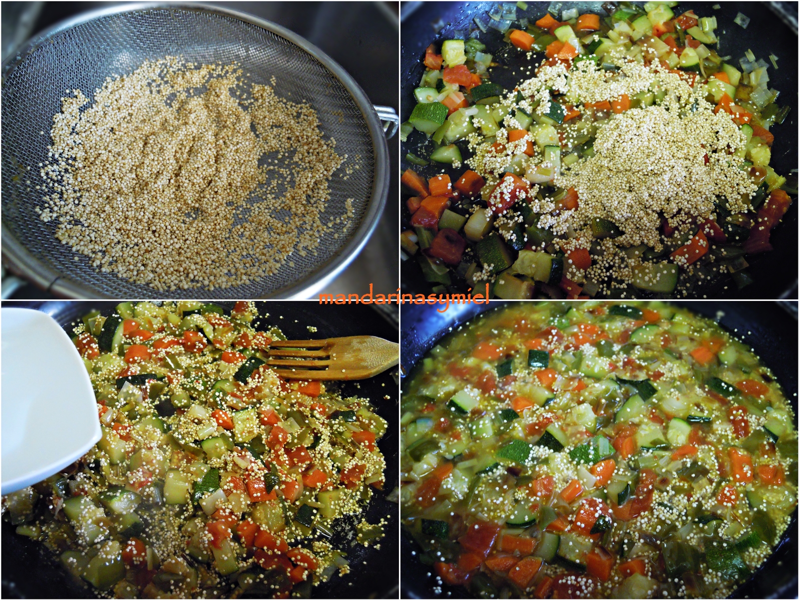 Quinoa con verduras | Mandarinas y miel