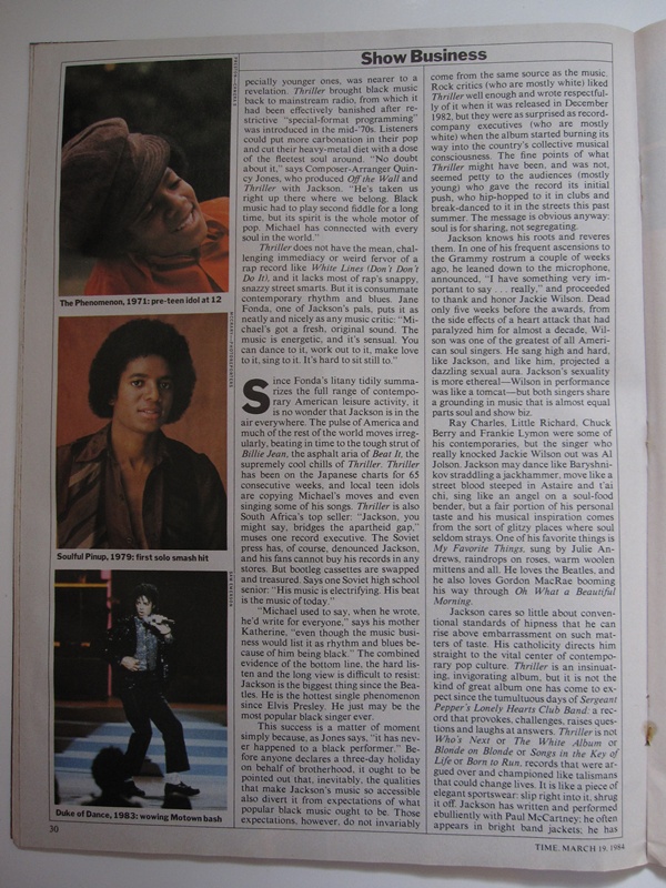 My MJJ Collection: Time March 19, 1984