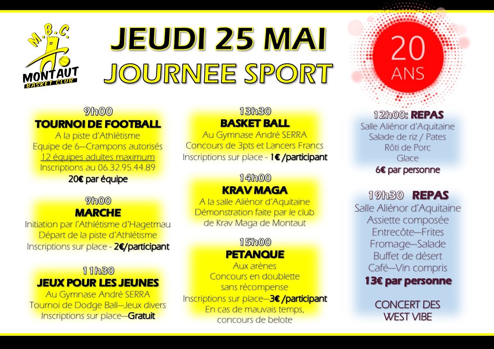 média40500: Montaut: programme de la Journée Sport du 25 mai