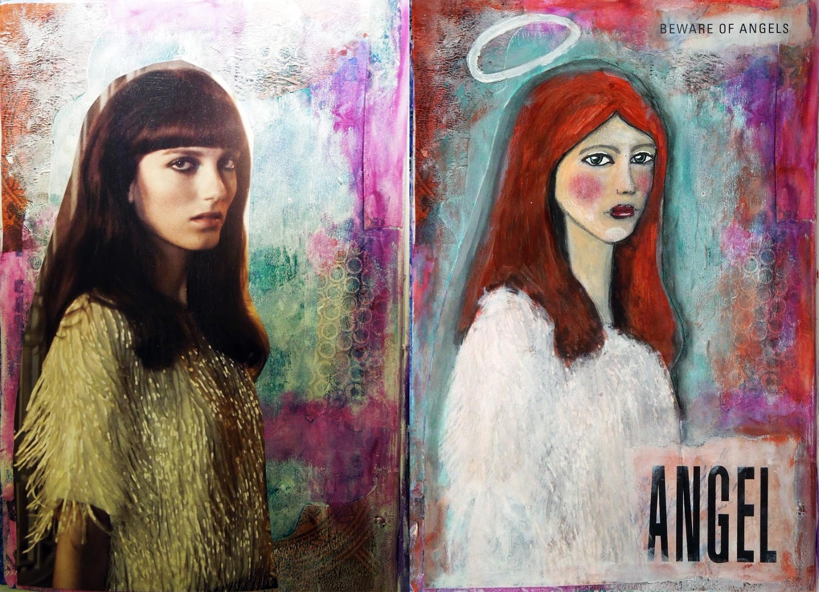 Inky Dinky Doodle: More paint over collage!