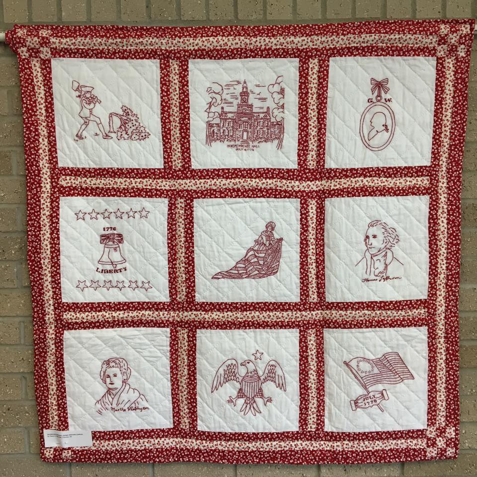 The Literate Quilter: My Patriotic Quilts at the Library for Election Day!