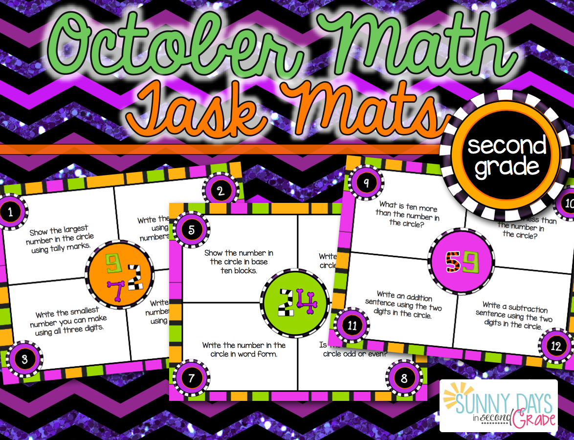 October Math Mats - No cutting or laminating necessary! - Sunny Days in ...