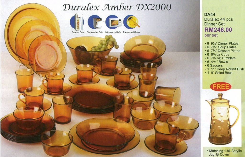 PINGGAN MANGKUK SHOPPING ONLINE: 44 PCS DINNER SET DURALEX_MADE IN FRANCE